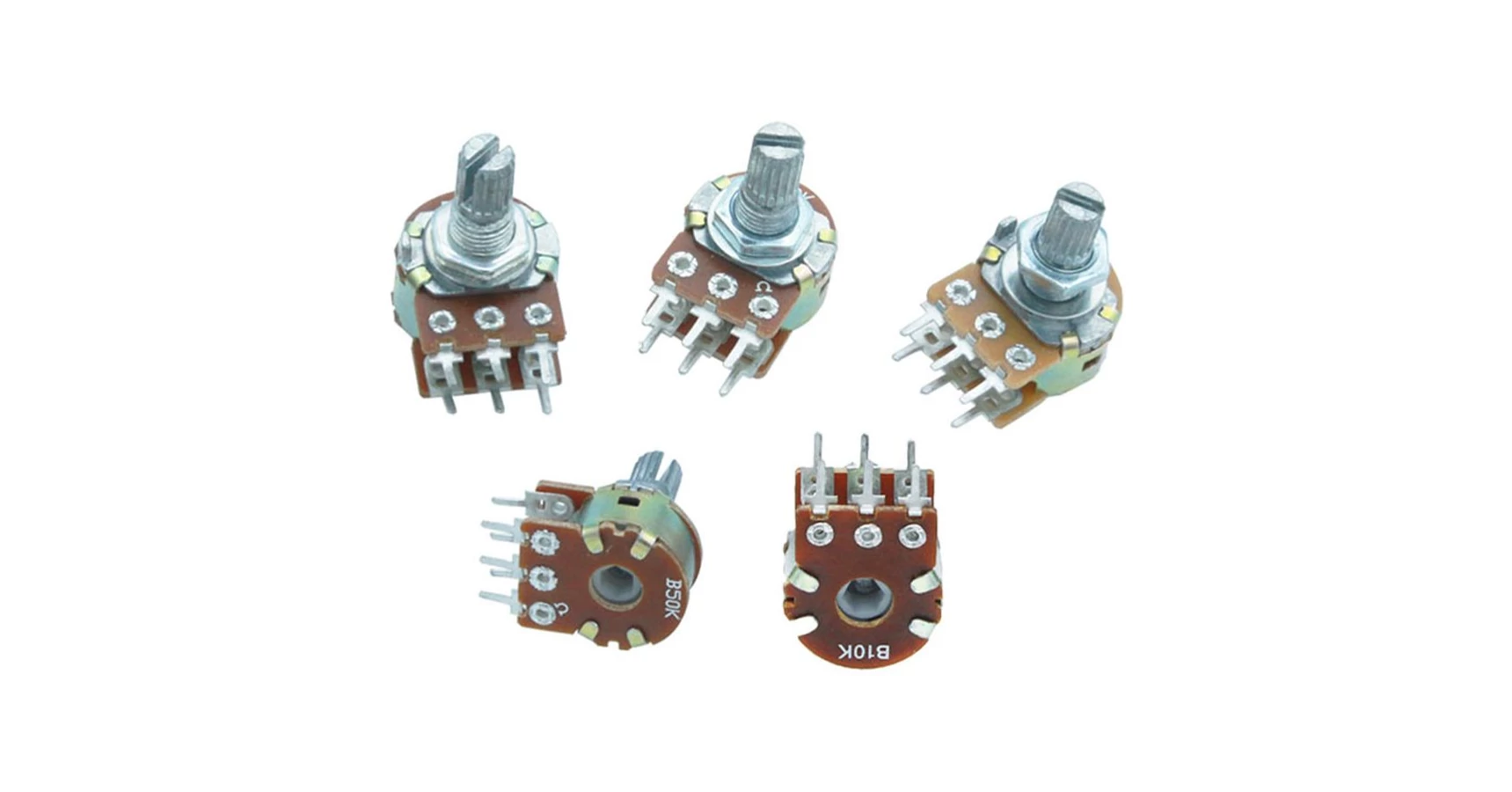 WH148 sztereo dual lineáris potméter 6x15mm-es fogazott tengellyel 10k ...